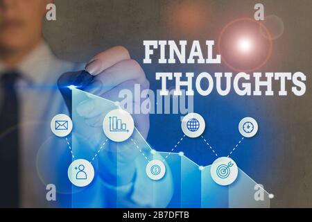 Conceptual la scrittura a mano che mostra considerazioni finali ...