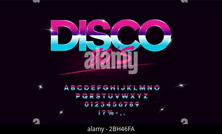 Retrowave synthwave vaporwave font in anni ottanta stile. Design ...