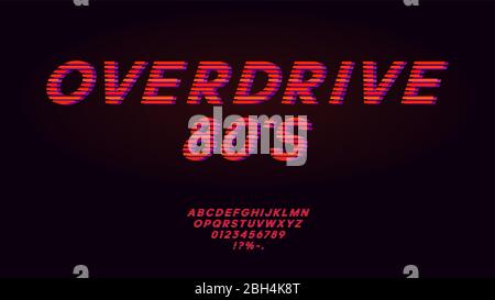 Retrowave synthwave vaporwave font in anni ottanta stile. Design ...