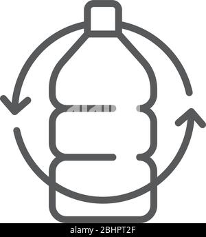 Icona del logo del flacone di plastica riciclata disegno vettoriale ...