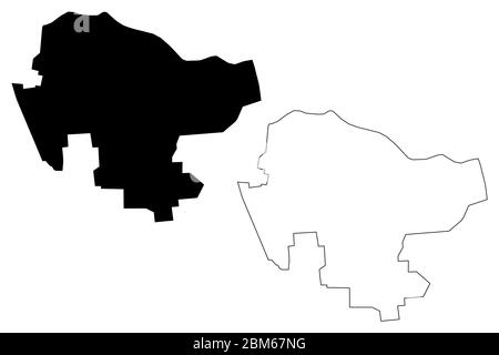 Chittagong City (Repubblica popolare del Bangladesh) mappa vettoriale ...