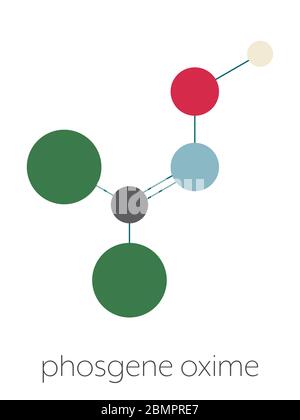 Il fosgene ossima arma chimica molecola. Formula di scheletro Foto ...