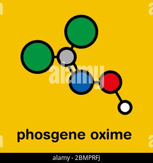 Il fosgene ossima arma chimica molecola. Formula di scheletro Foto ...