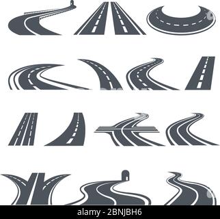 Icona Vector Autobahn, Highway, Road, Way Grey. Disegno dell ...