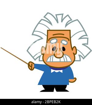 Albert Einstein scienziato cartoon genius professore docente in ...