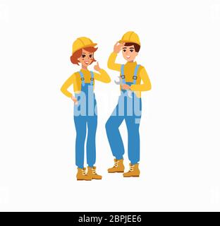 disegno vettoriale dei caratteri di lavoro. Animare il personaggio ...