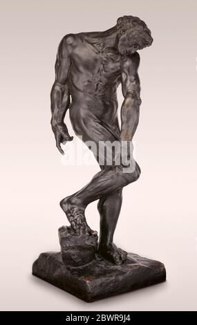 Auguste Rodin. Adam. 1876-1886. La Francia. Bronzo con il marrone scuro ...