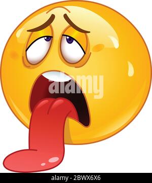 Esaurito smiley emoticon Immagine e Vettoriale - Alamy