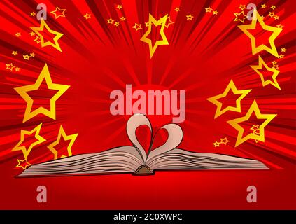 Libro di cartoni animati in copertina rigida. Libro di testo vuoto con ...