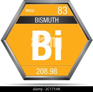 Simbolo bismuto. Elemento numero 83 della Tavola periodica degli ...