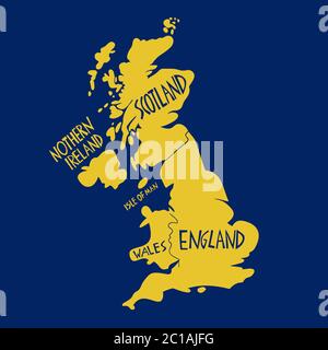 Mappa vettoriale delle Isole Britanniche le divisioni amministrative ...