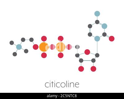 Citicolina (CDP-colina molecola). Stilizzata di scheletro di formula ...