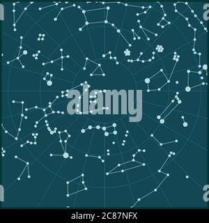 Set con i pianeti del sistema solare e le costellazioni su sfondo bianco. Illustrazione ...