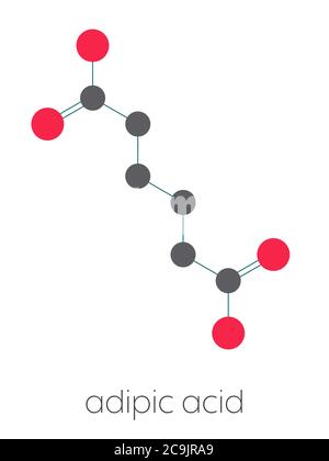 Acido adipico, blocco di costruzione in nylon (poliammide). Formula ...