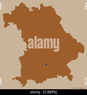 Bayern, regione della Germania. Forma a tinta unita. Località e nomi ...