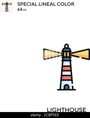 Faro icona vettore colore lineare speciale. Icone faro per il tuo ...