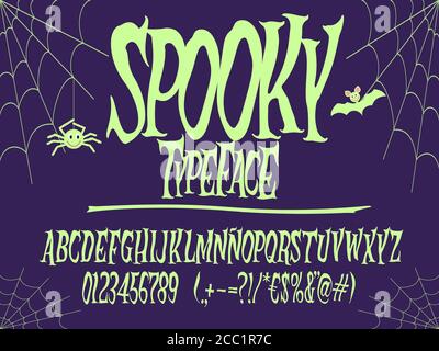 Carattere di Halloween. Horror lettere alfabetiche scritto sangue ...