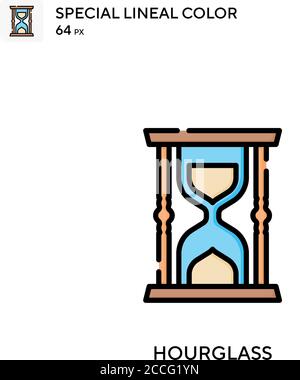 Clessidra icona a colori speciali. Modello di disegno simbolo ...