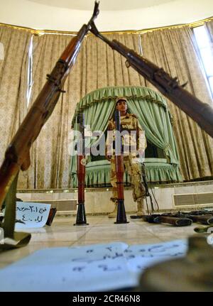 Captured former Iraqi leader Saddam Hussein speaks in Baghdad Sunday ...