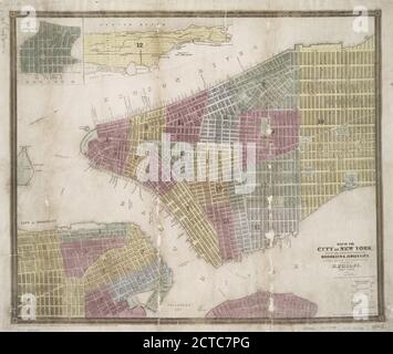 Mappa della città di New York : con le città adiacenti di Brooklyn ...