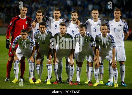 Bosnia’s players Asmir Begovic, Senad Lulic, Vedad Ibisevic,Emir Spahic ...