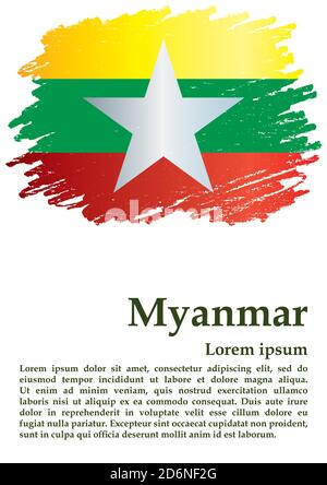 Bandiera di Myanmar, Repubblica dell'Unione di Myanmar. Modello per il ...