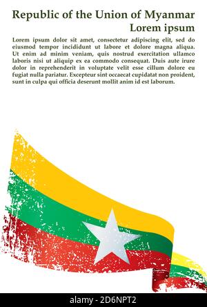 Bandiera di Myanmar, Repubblica dell'Unione di Myanmar. Modello per il ...