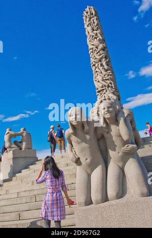 La colonna di Monolith dello scultore norvegese Gustav Vigeland al ...