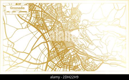 Mappa della città urbana di Granada. Illustrazione vettoriale ...