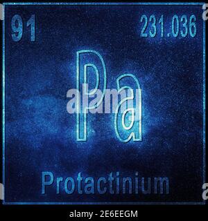 Elemento chimico del protactinio, segno con numero atomico e peso ...