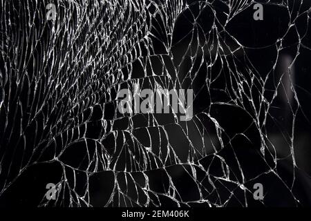 Schermo incrinato la texture, nero telefono rotto, immagine di sfondo ...