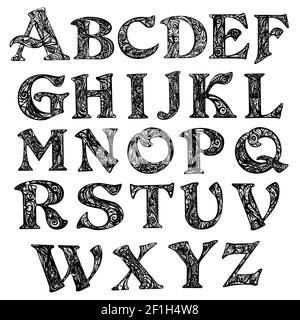 Vettore script manoscritta font. Disegnata a mano stile brush ...