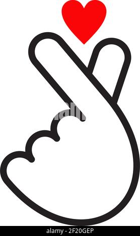 Il coreano cuore gesto mano simbolo. Simbolo del cuore e amore. Corea ...