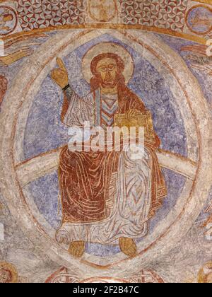 Cristo seduto sul trono il giorno del giudizio con il suo fet uopn l ...