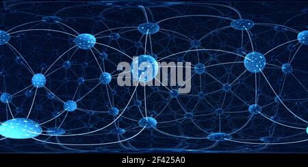 diagramma schematico a 360 gradi della struttura reticolare. Panorama ...