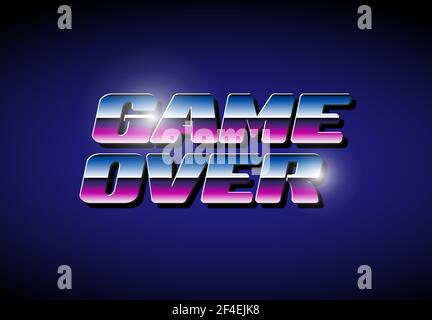 Game over retro gioco su testo stile con effetto. Fine del gioco su ...