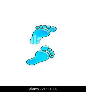 I piedi vanno i punti come icona del logo di disegno vettoriale di ...