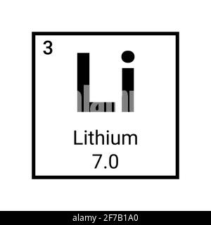Li Tabella periodica degli elementi chimici al litio. Illustrazione ...