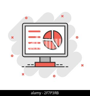 Il monitoraggio analitico icona in stile fumetto. Diagramma vettoriale ...