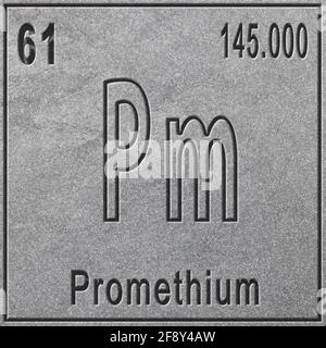 Promezio Pm elemento chimico. Promezio segno con numero atomico. 61 ...