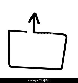 freccia quadrata del riquadro per i dati infografici. schizzo di ...