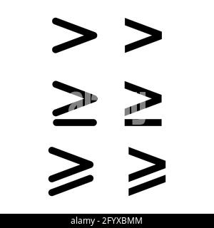 Set di simboli matematici maggiori o minori, icona matematica didattica ...