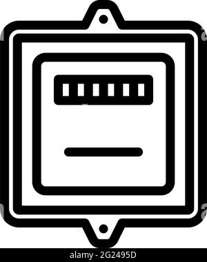 Icona contatore elettrico. Contorno grassetto modificabile con disegno ...