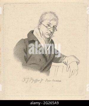 Busto dell'artista Francesco Joseph Pfeiffer (II) appoggiato sul dorso ...