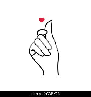 Il coreano cuore gesto mano simbolo. Simbolo del cuore e amore. Corea ...