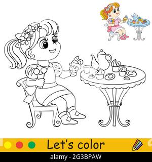 Pagina da colorare criceto piccolo seduto del bambino. Libro da ...