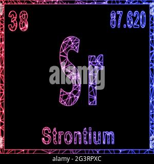 Elemento chimico dello stronzio, segno con numero atomico e peso ...