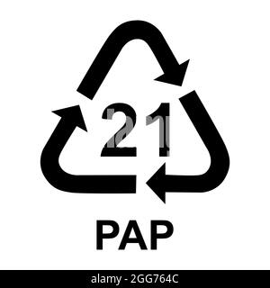 Per il riciclaggio della carta pap simbolo 22 cartone, illustrazione ...