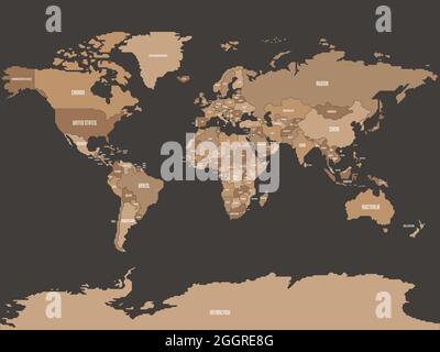 Mappa schematica semplificata di World. Mappa politica dei paesi con ...