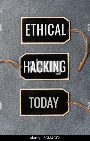 Didascalia di testo che presenta l'hacking etico. Concetto che ...